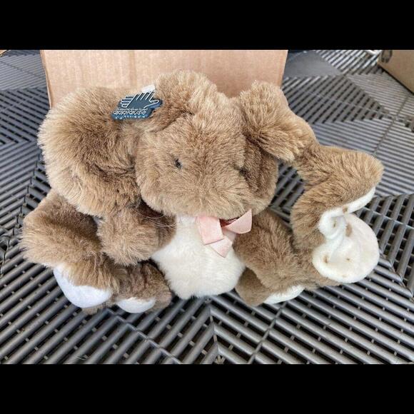 Toys | Vintage Applause Brown White Long Curly Ear Bunny Rabbit Plush ...